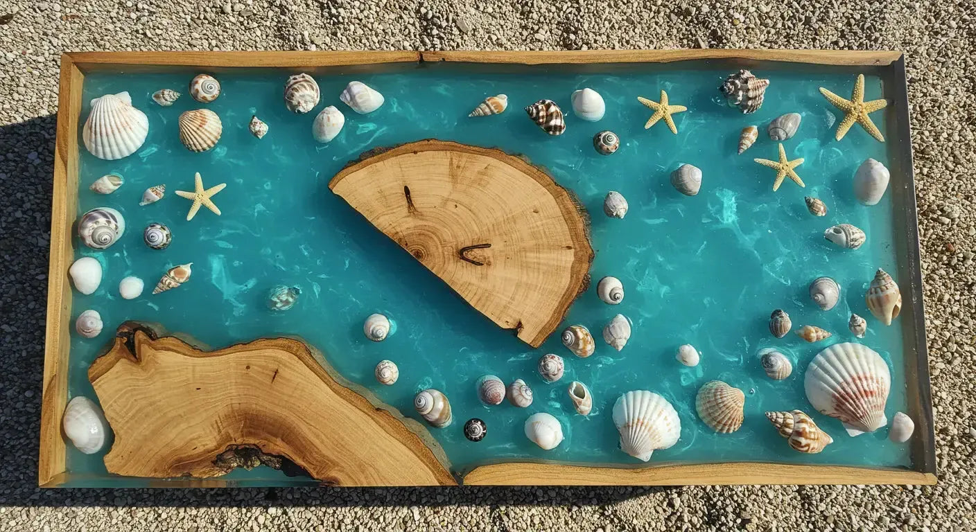 Seashell Epoxy Table: How I Made a Beach-Inspired Resin Tabletop ...