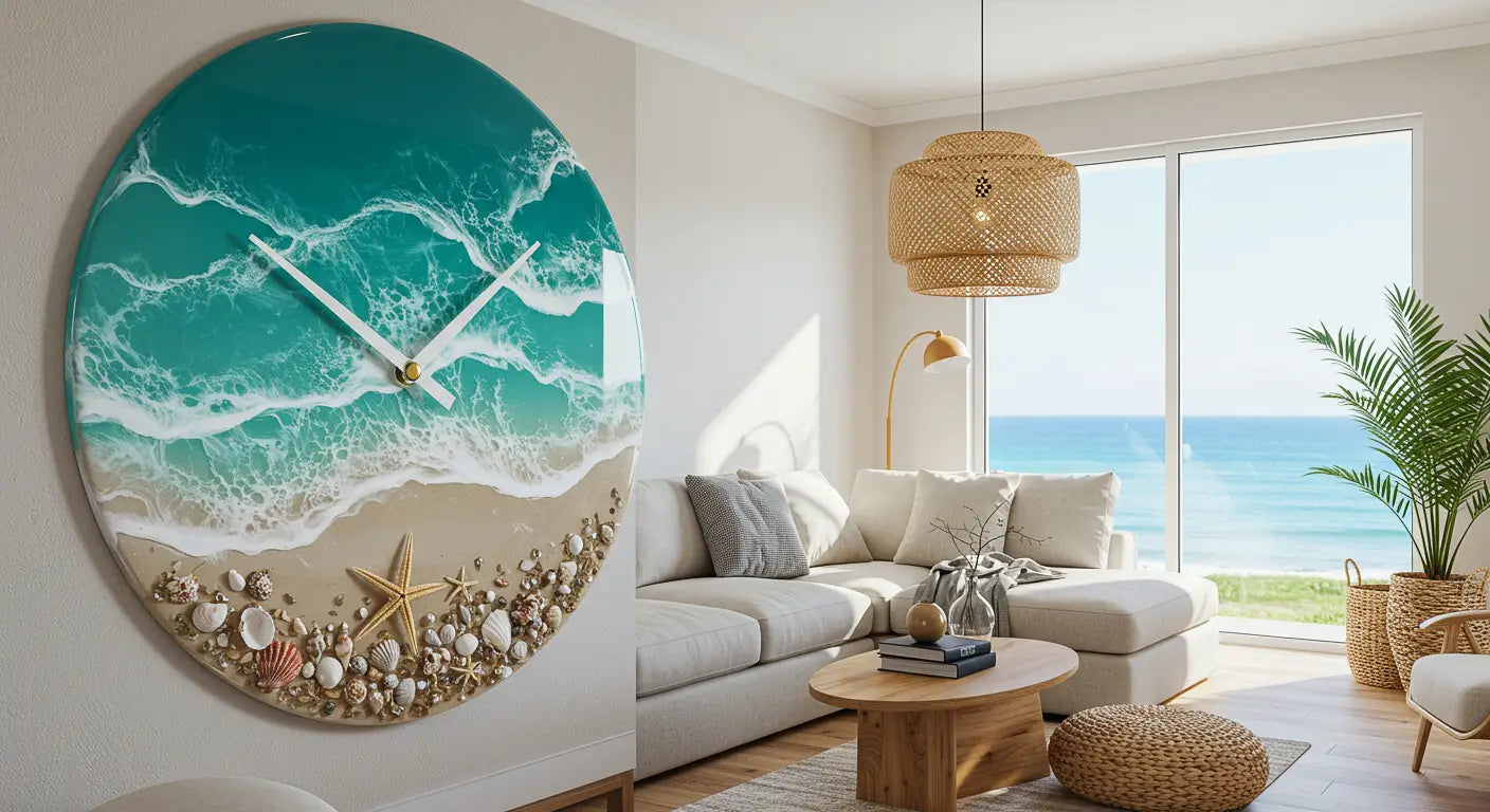 How I Make Resin Clocks (Step-by-Step Beach Resin Wall Clock Build ...